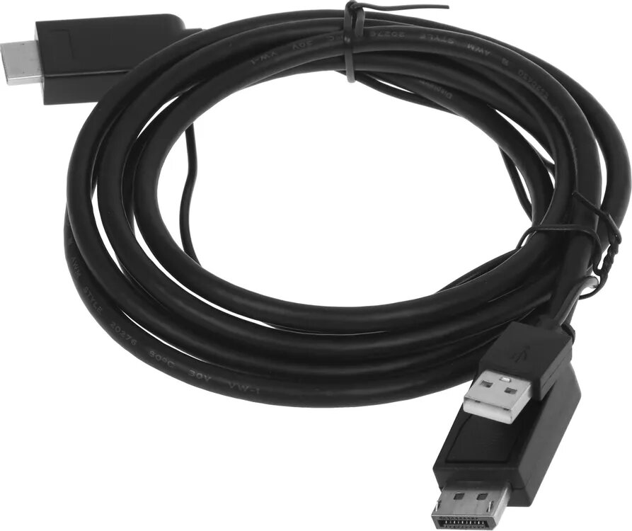Кабель-переходник аудио-видео Buro HDMI (m) - DisplayPort (m), 2м, GOLD, черный