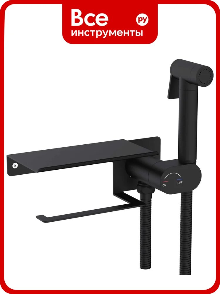 Гигиенический душ со смесителем RGW SP-221-B Черный (Смеситель/шланг/гигиенический душ/) 581408221-04