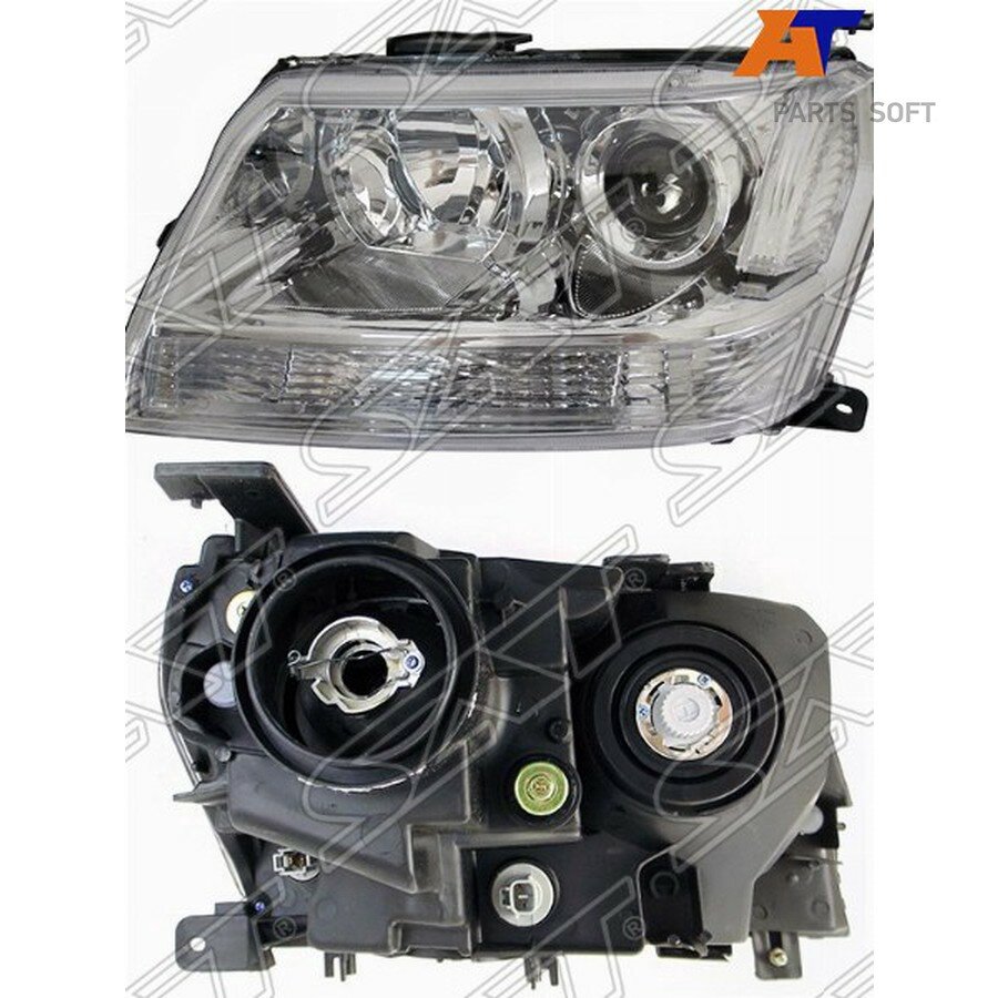 Фара Suzuki Escudo 05-17 / Grand Vitara 05-16 (Слева/ Галоген/ Ручная регулировка/ 5D) от официального дистрибьютора, SAT, артикул ST2181135L