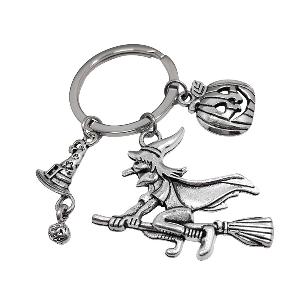 Ключница В Forme Дыни С Halloween Witch Металлическая Подвеска Для Ключей Размер 6.50X2.50X0.20CM