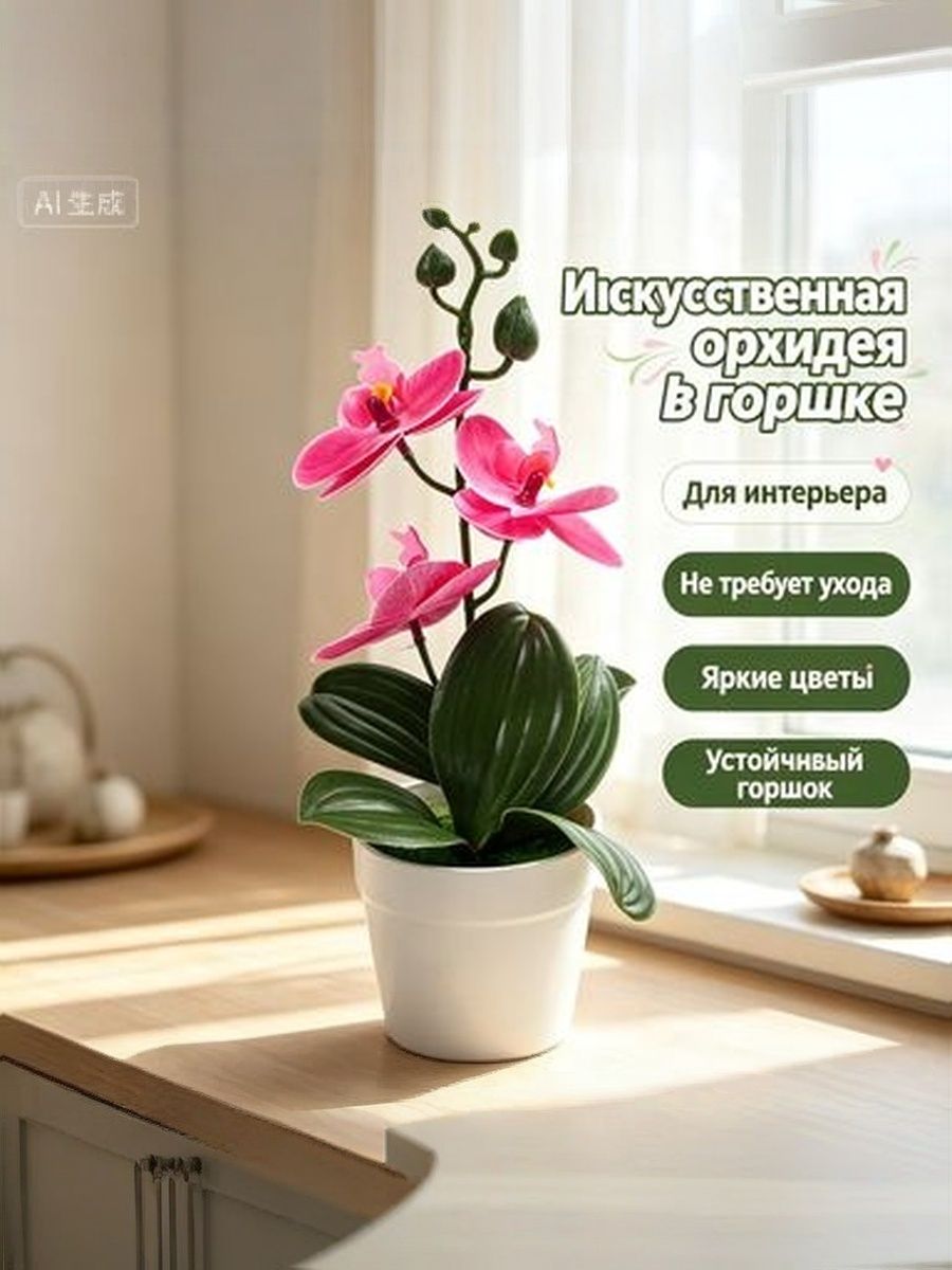 Искусственные цветы Гиацинт 1 шт белый, светло-коричневый