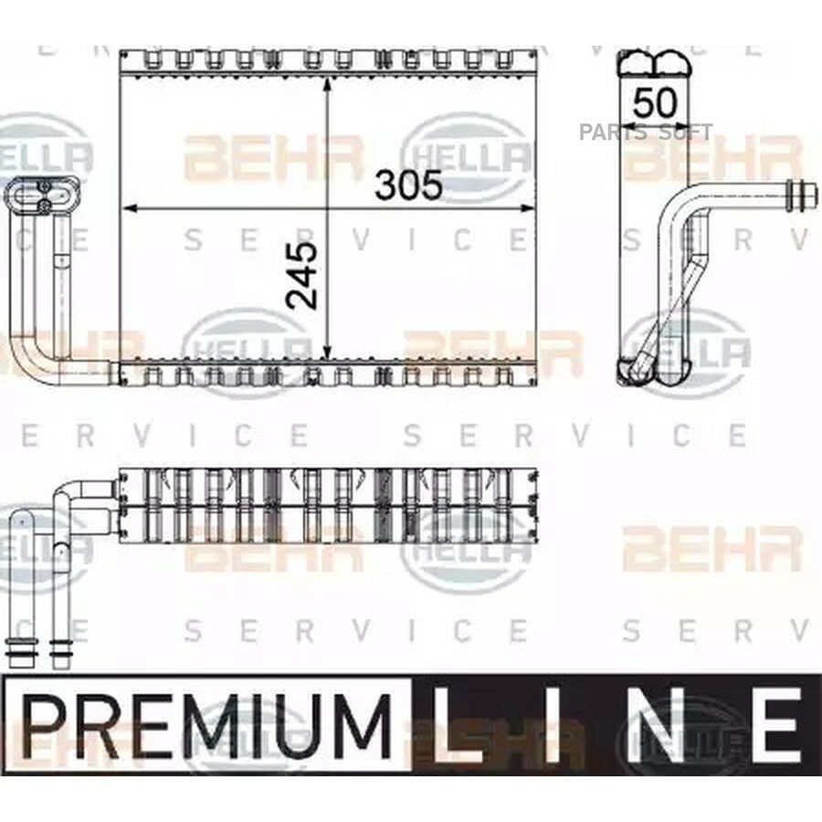 Испаритель, кондиционер от официального дистрибьютора, BEHR-HELLA, артикул 8FV351330661