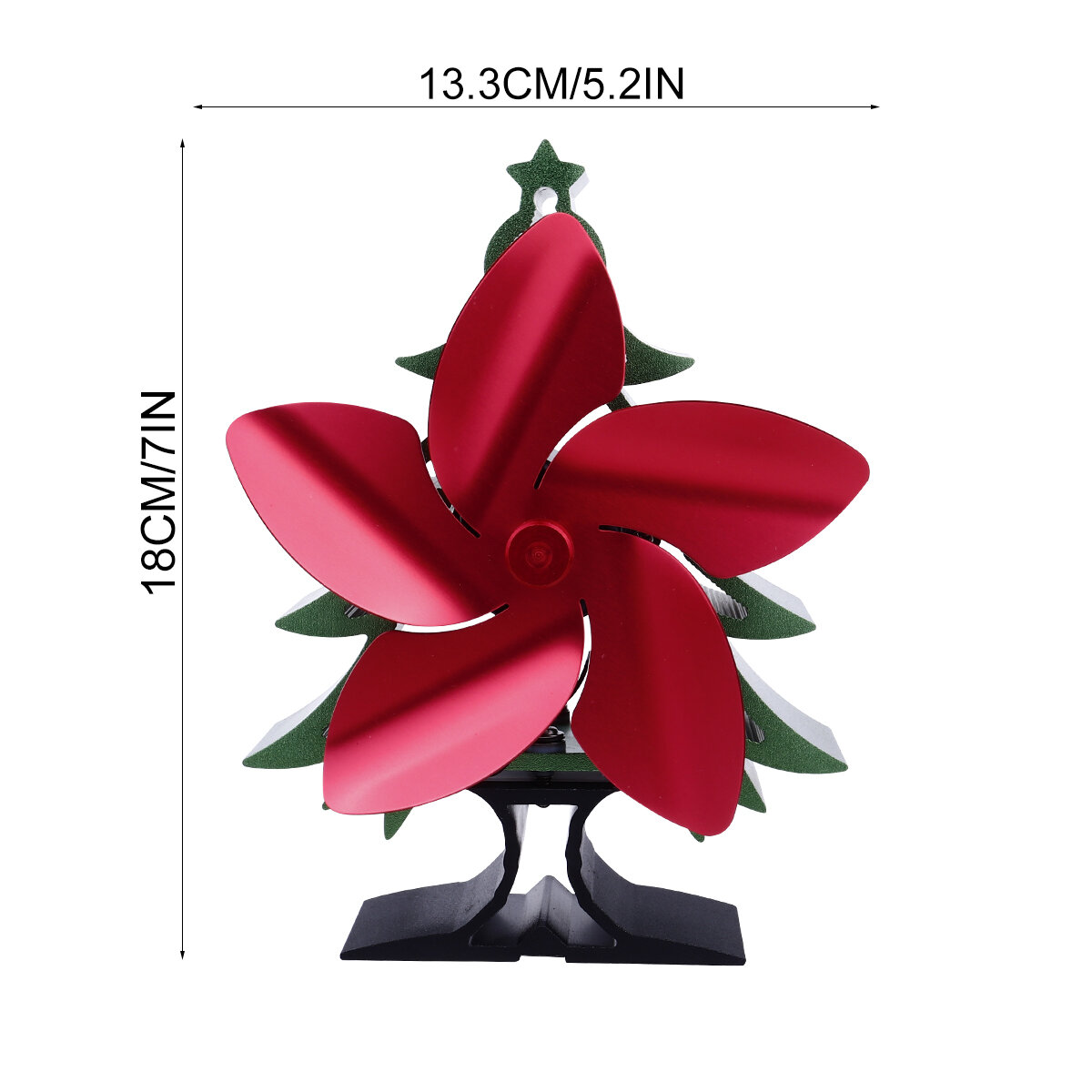 Christmas Дымоходный Вентилятор С 5 Лопастями Тепловой Вентилятор Для Топки 18.00X13.30X10.00Cm