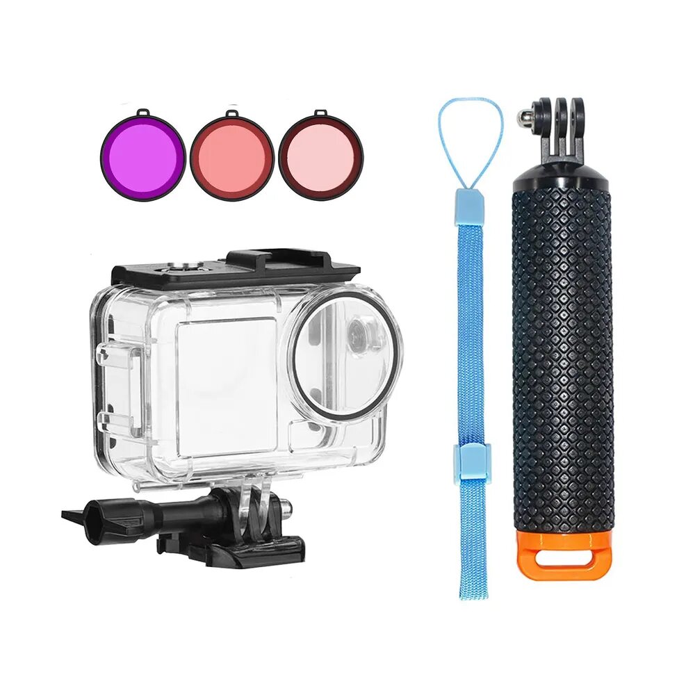 Подводный водонепроницаемый чехол, совместимый с камерой с DJI Osmo Action 5/4/3, с комплектом аксессуаров для камеры hезаменим для водных и подводных видов спорта