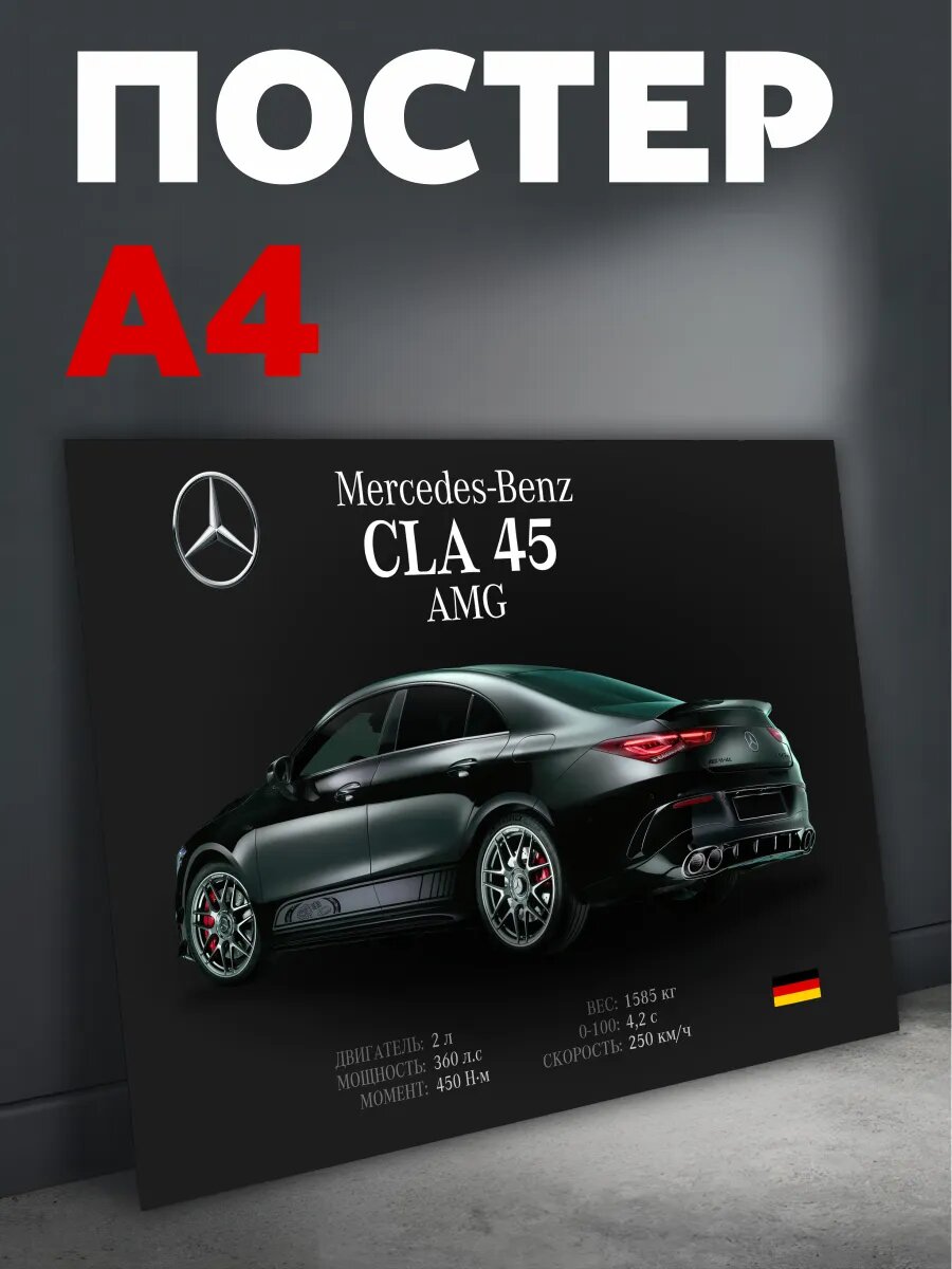 Постер на стену Mercedes-Benz CLA 45 AMG плакат А4