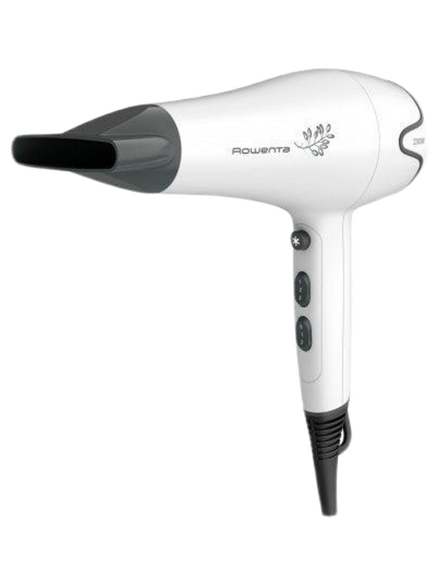 Фен ROWENTA CV5708F0, мощный 2200Вт, насадка диффузор для объема и локонов, 3 режима работы, холодный воздух, петля для подвешивания, белый, серый