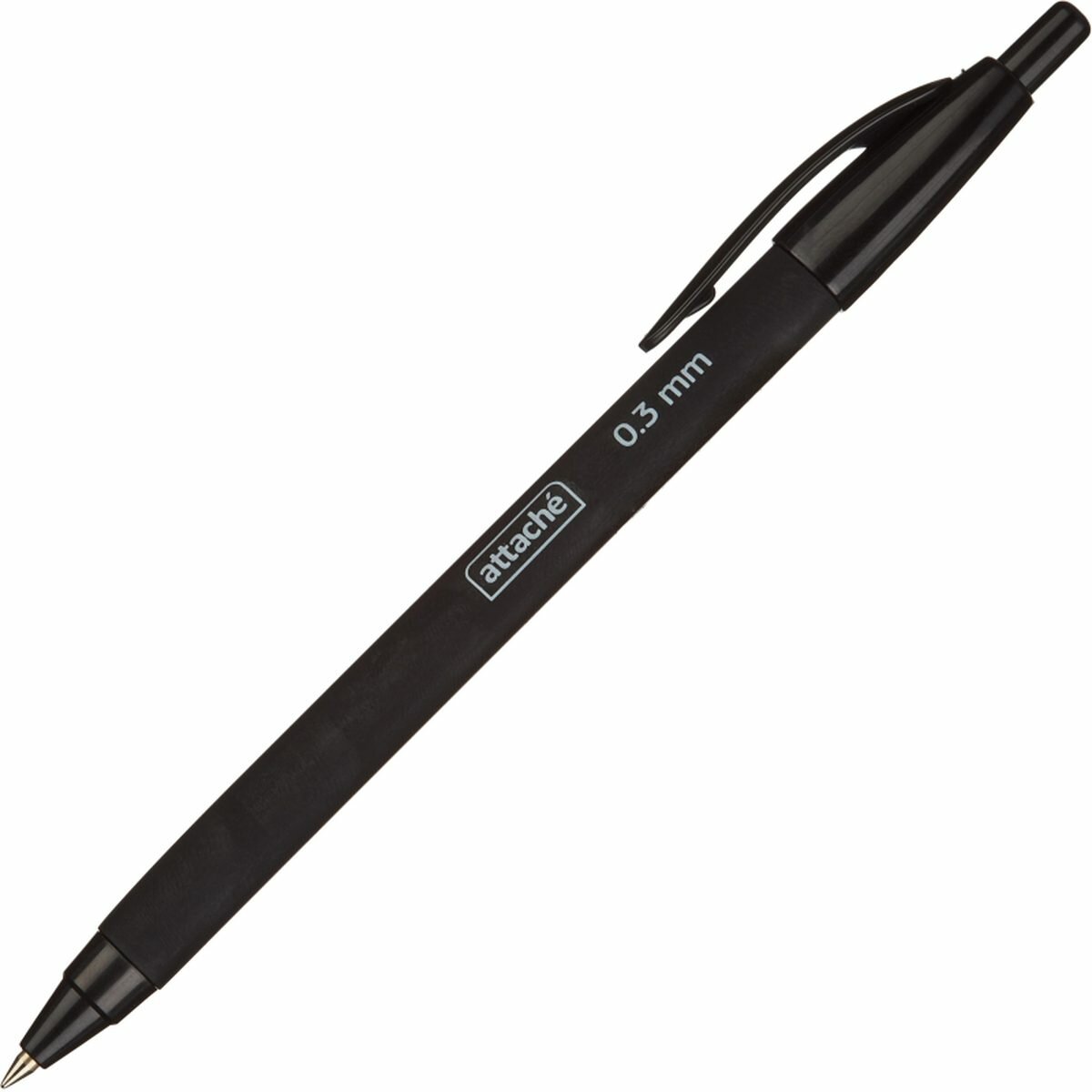 Ручка шариковая автоматическая Attache (0.3мм, синяя, soft touch), 1шт.