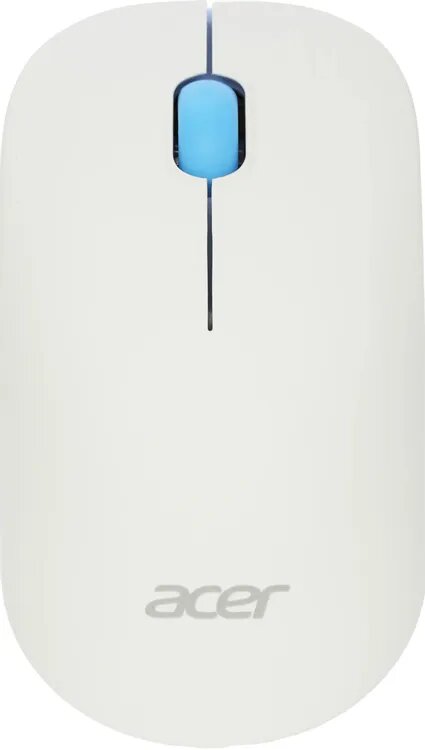 Мышь беспроводная Acer OMR205, радио, оптическая, USB, 1200dpi, белый и голубой