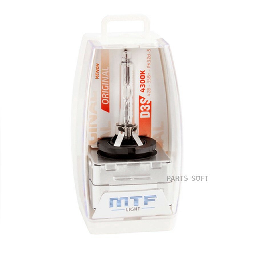 Лампа ксенон МТФ D3S 4300К ORIGINAL от официального дистрибьютора, MTF-LIGHT, артикул SBD3S4