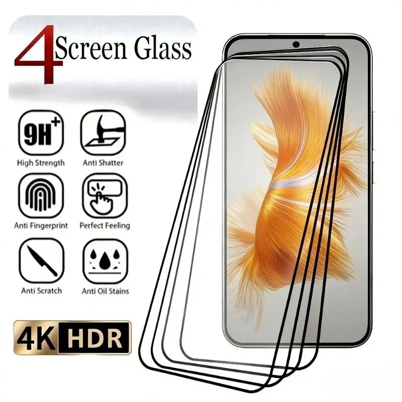 Комплект Из 4 Защитных Стекол Full Cover Для Honor Magic 8, 7, 6 Pro, Lite, X9c, X9a, Honor Magic7