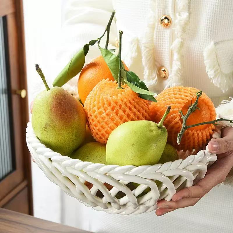 Корзинка для фруктов Decor de table 24х24х9 см, керамика, белая