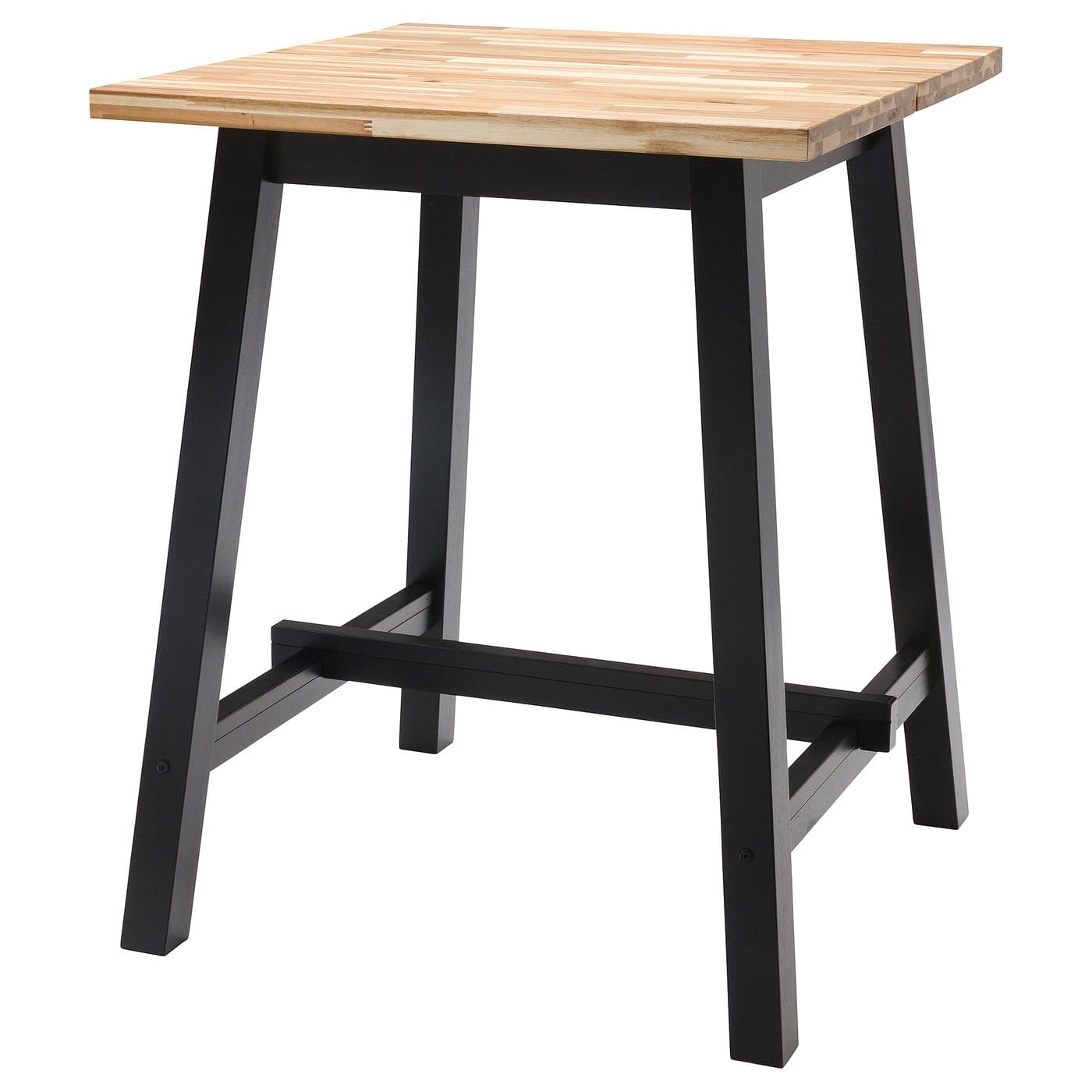 Приставной столик IKEA SKOGSTA 006.145.32, акация/черный, 74x74 см
