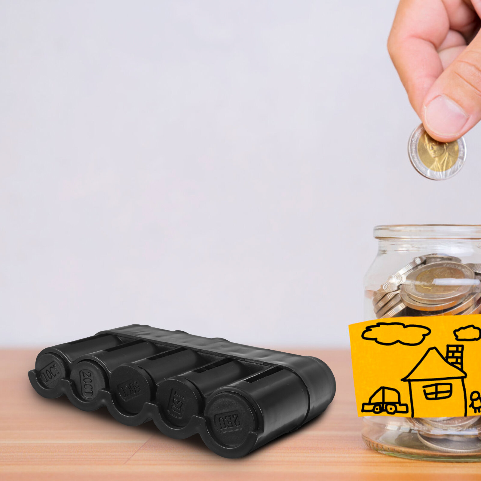 Коробка Для Монет Из Пластика Органайзер Переносной Блэк 12.70X8.20X3.00Cm