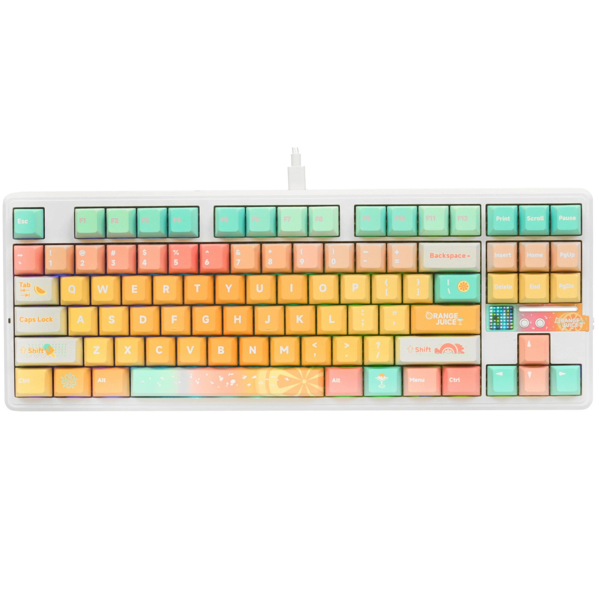 Клавиатура проводная + беспроводная AULA F87 Pro V2 оранжевый
