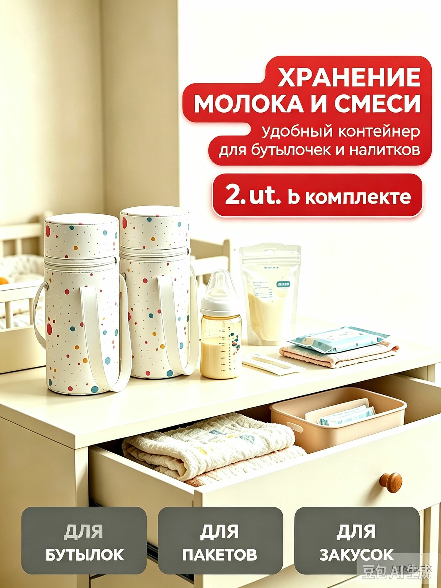 Термосумка для детской бутылочки, термо-чехол в форме тубуса, сумка для сохранения тепла и холода с фольгированным покрытием
