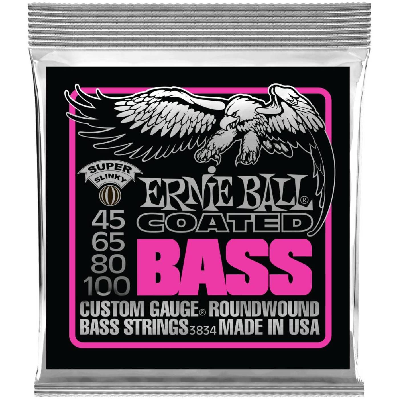 Ernie Ball 3834 Coated Slinky Super 45-100 - Струны для бас-гитары