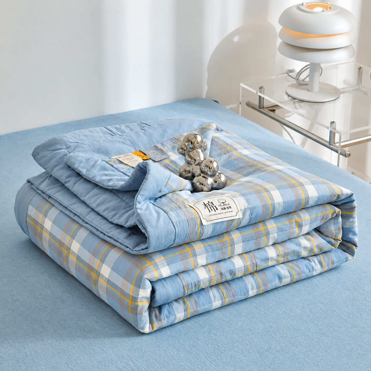 IKEA Одеяло Полуторный 150x200 см, Летнее, с наполнителем хлопок, комплект из 1 шт