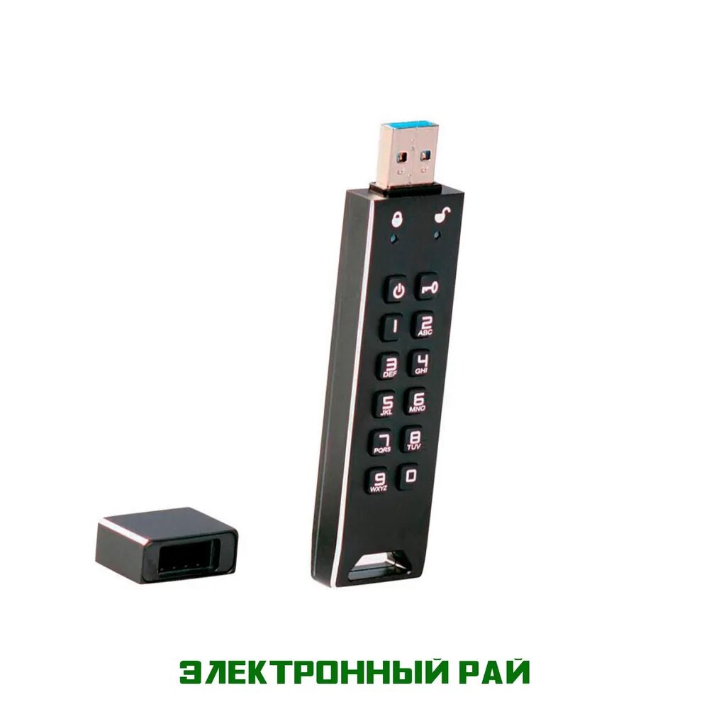Флешка с шифрованием и с паролем даталок 16 GB PRO (H12037TAD). 2 пин-кода один для доступа к данным, а второй для сброса памяти
