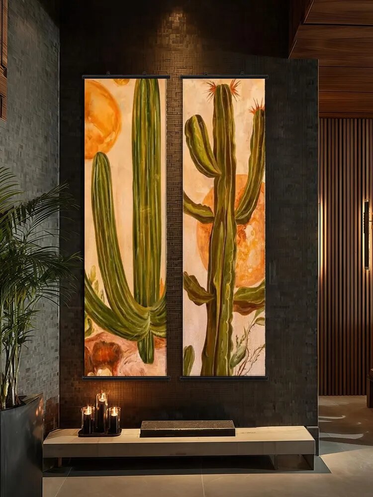 Картина "Холстная картина с кактусами, 120 * 180cm, 120 х 180CM" 120x180 см