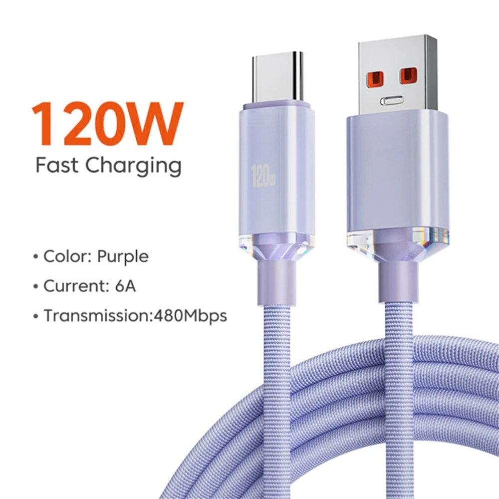 NNBILI 120 Вт USB-кабель для быстрой зарядки типа C для Xiaomi 14 Redmi Note 12 Turbo, шнур для передачи данных с супер быстрой зарядкой для POCO Huawei OnePlus