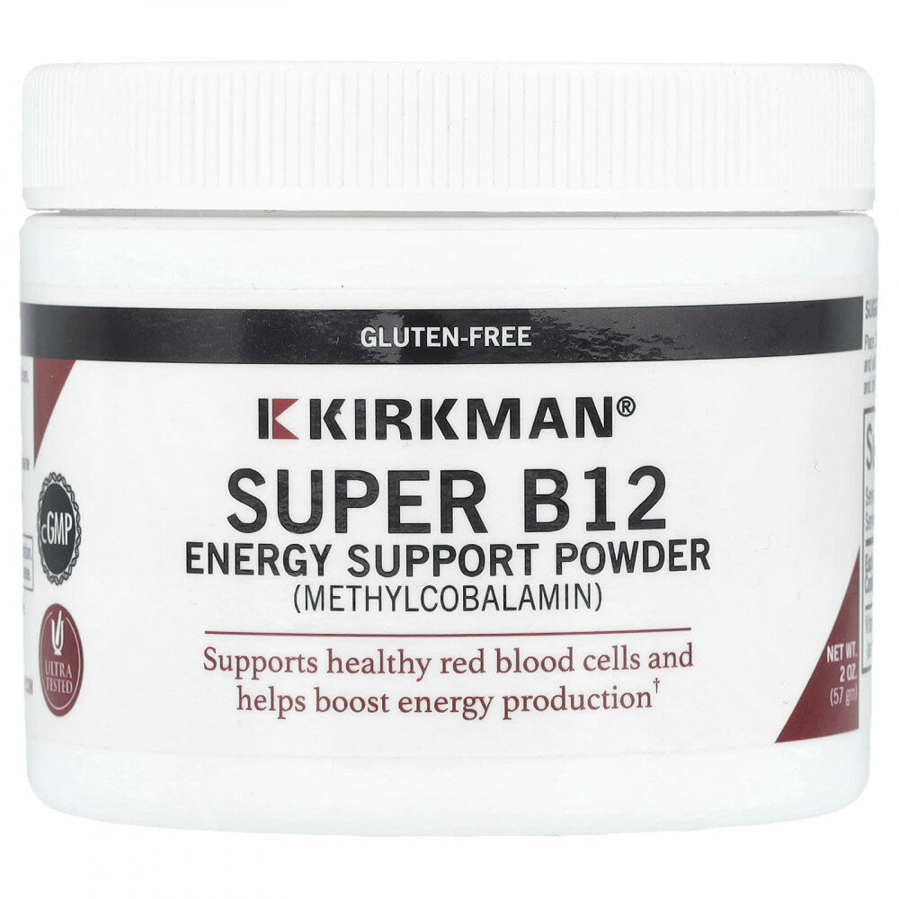 Kirkman Labs, супервитамин B12, добавка для поддержки выработки энергии в порошке, 57 г (2 унции)
