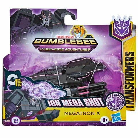 Transformers Hasbro серия Bumblebee Cyberverse Adventure ION Mega Shot Megatron Трансформер Мегатрон E7075, чёрный, 10 см