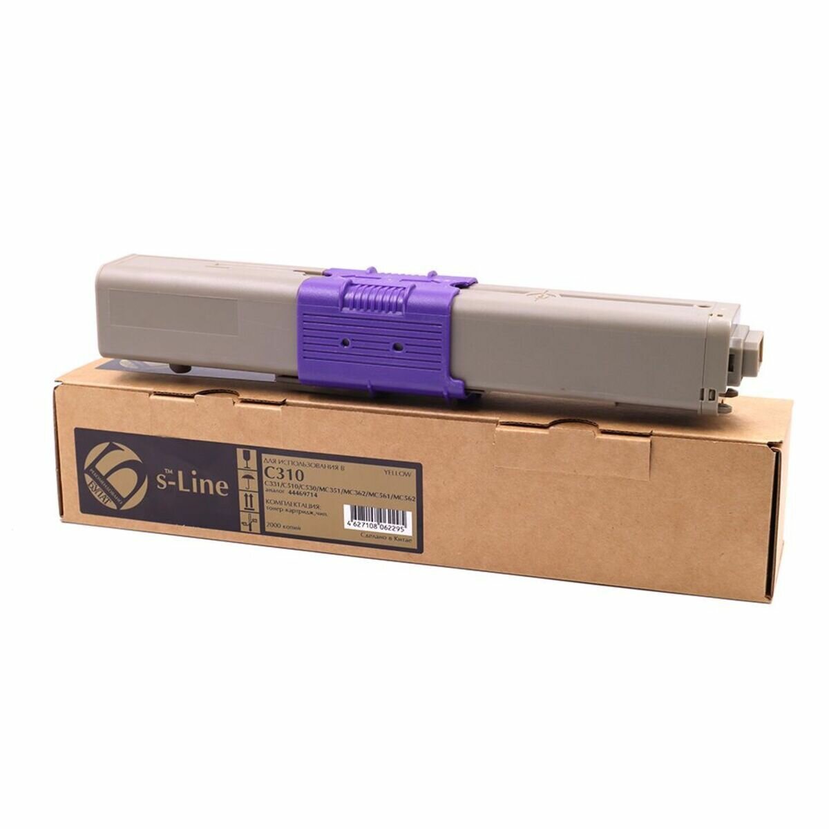 Тонер-картридж булат s-Line 44469714 для Oki C310, C510, C511, MC361, MC362 (Жёлтый, 2000 стр.)