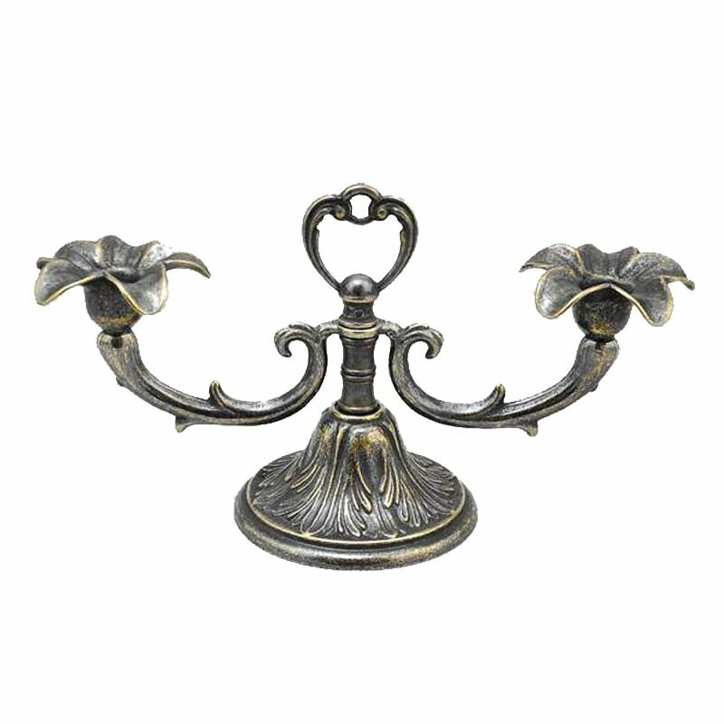 Канделябр на 2 свечи "Цветок" "антик"