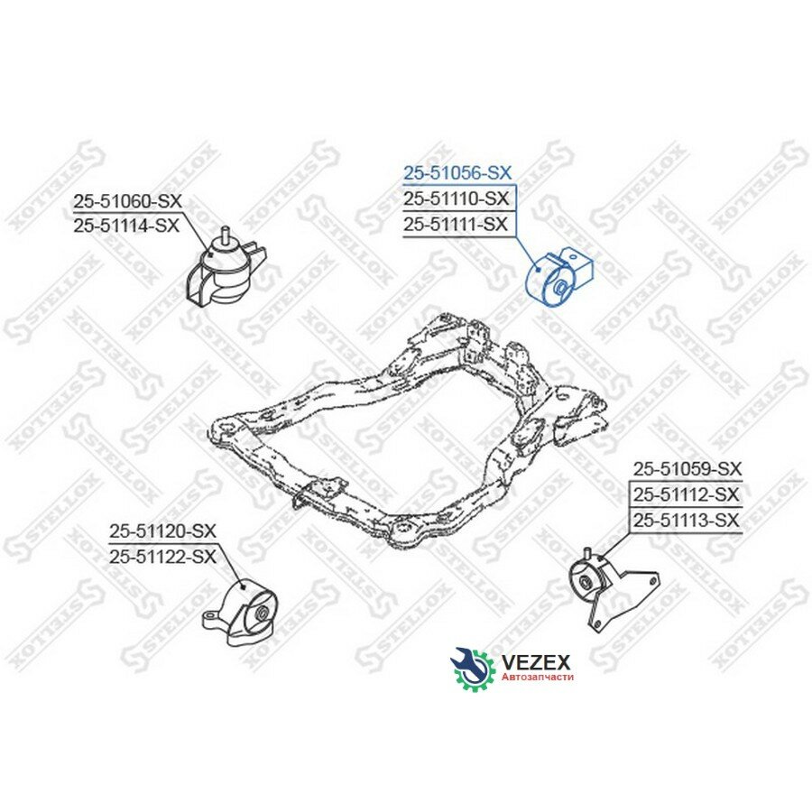 STELLOX 2551056SX подушка ДВС задняя! МКПП\ Hyundai Coupe 01>/Elantra/Lantra 1.6-2.0 00>