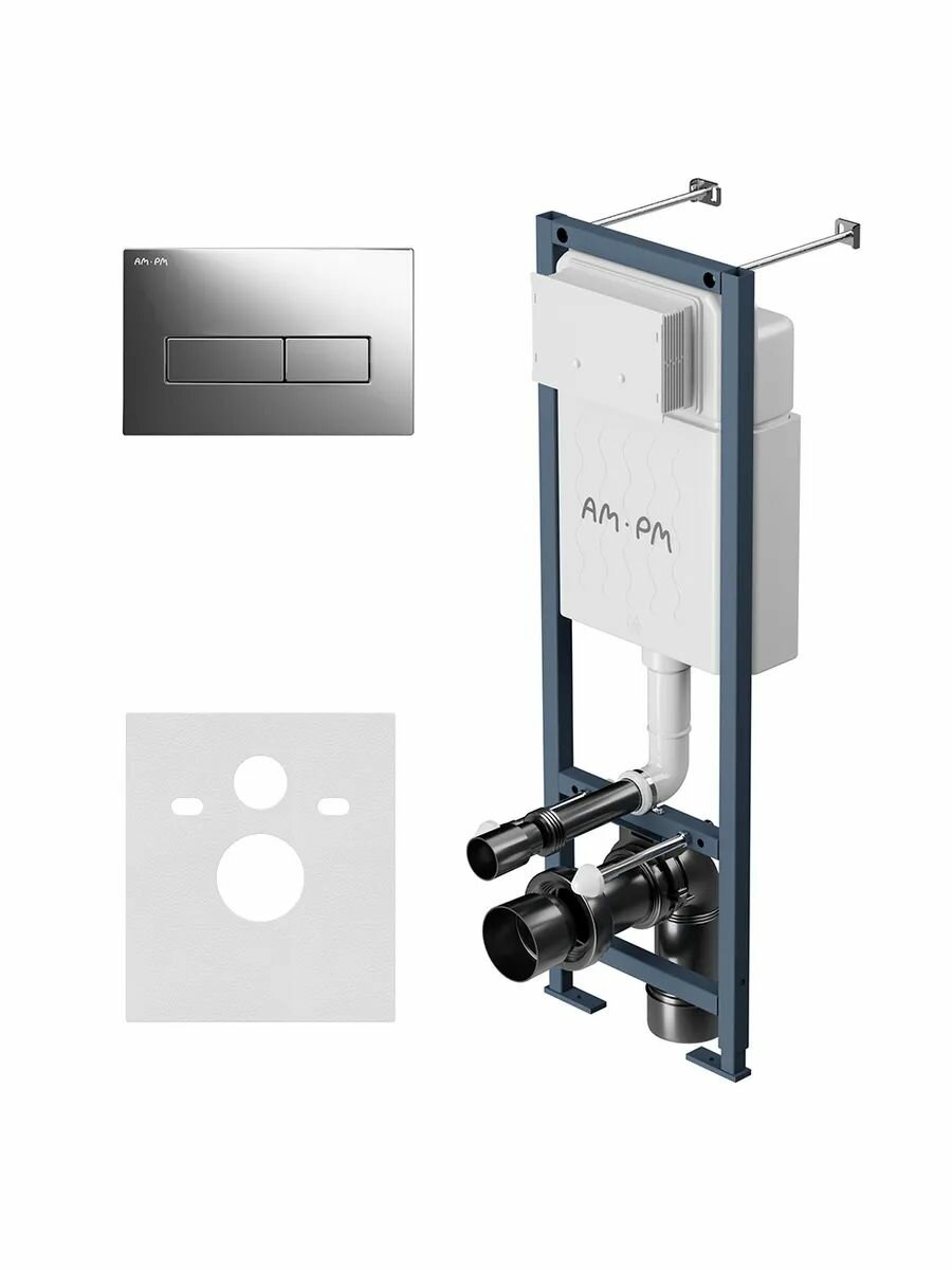 Инсталляция с подвесным унитазом комплект AM.PM Libre Aquaspin, прямоугольная кнопка