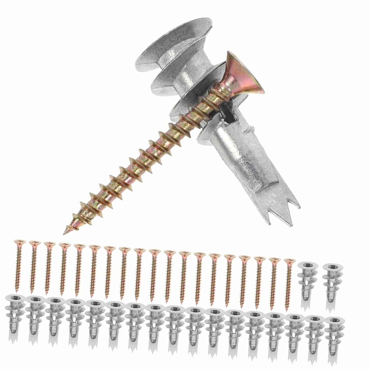 20 комплектов самосверлящих анкеров и винтов для гипсокартона. Прочные стеновые анкеры с винтами для легкой установки дл