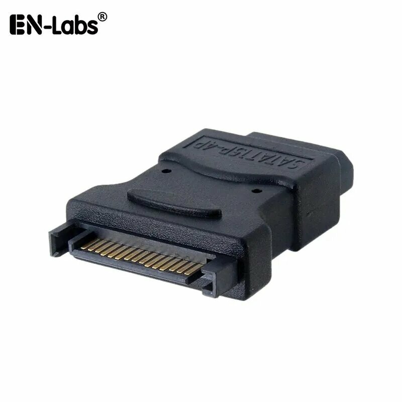 EN-Labs Кабель для компьютерной периферии SATA 15-pin/Molex 4pin, 0.05 м, черный матовый