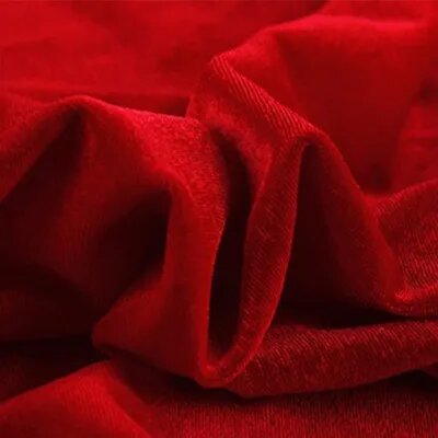 Бархатная велюровая ткань 100% полиэстер Красный, big red