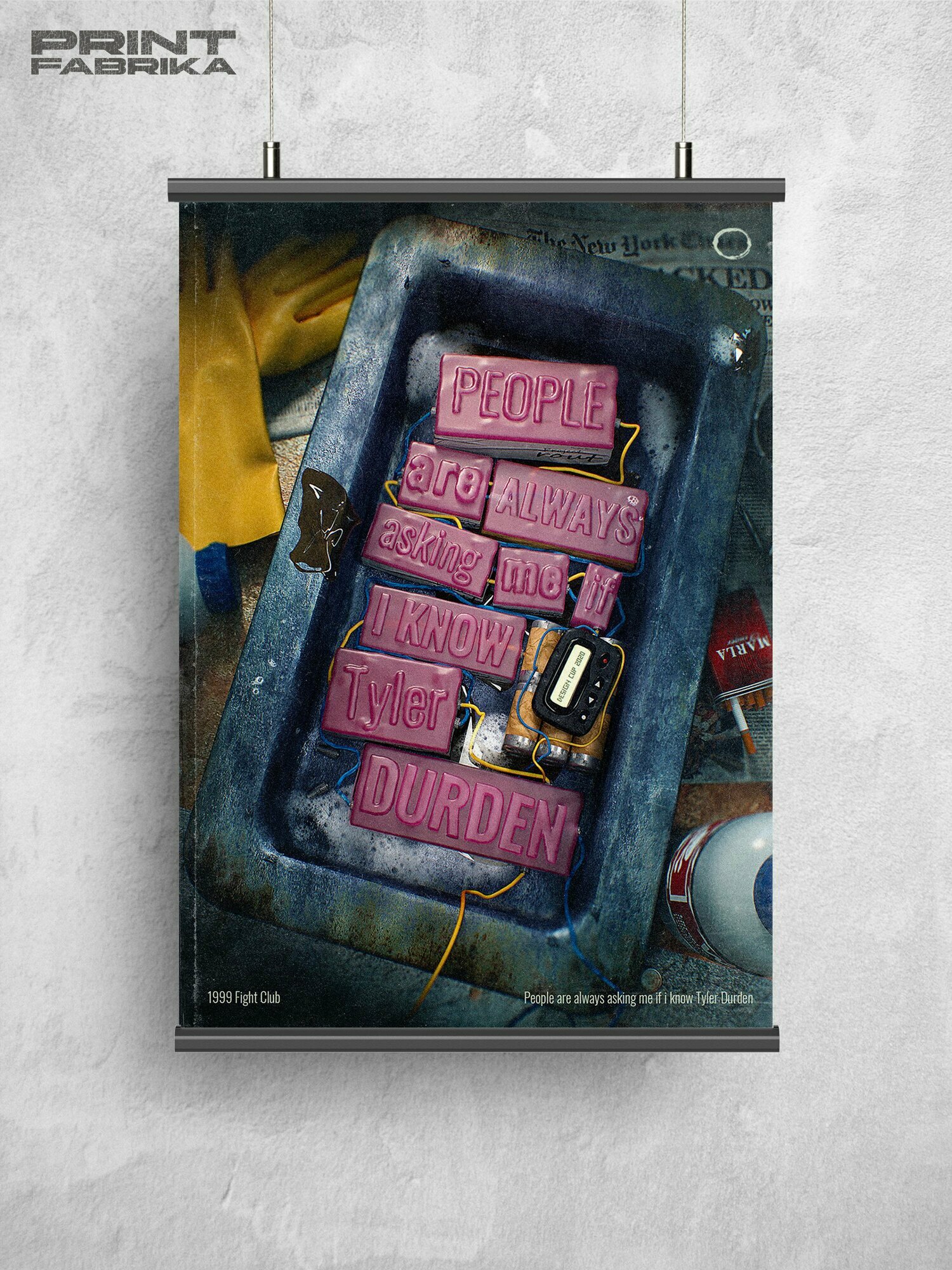 Постер "Бойцовский клуб - цитата" - 30х42 см - А3