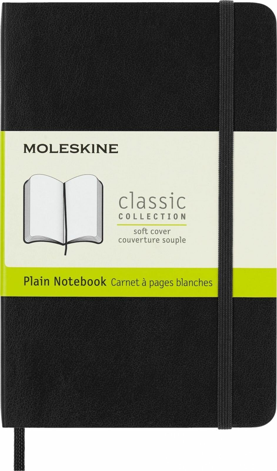 Блокнот Moleskine Classic soft Pocket 90х140 мм, 192 стр, нелинованный мягкая обложка черная (QP613)