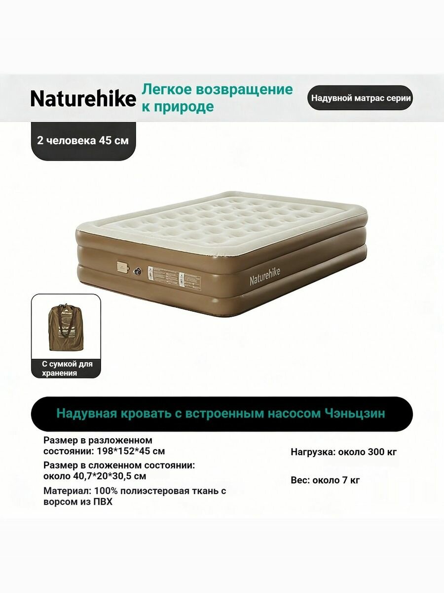 Naturehike Надувной матрас Chenjing со встроенным насосом CNK2550WS013