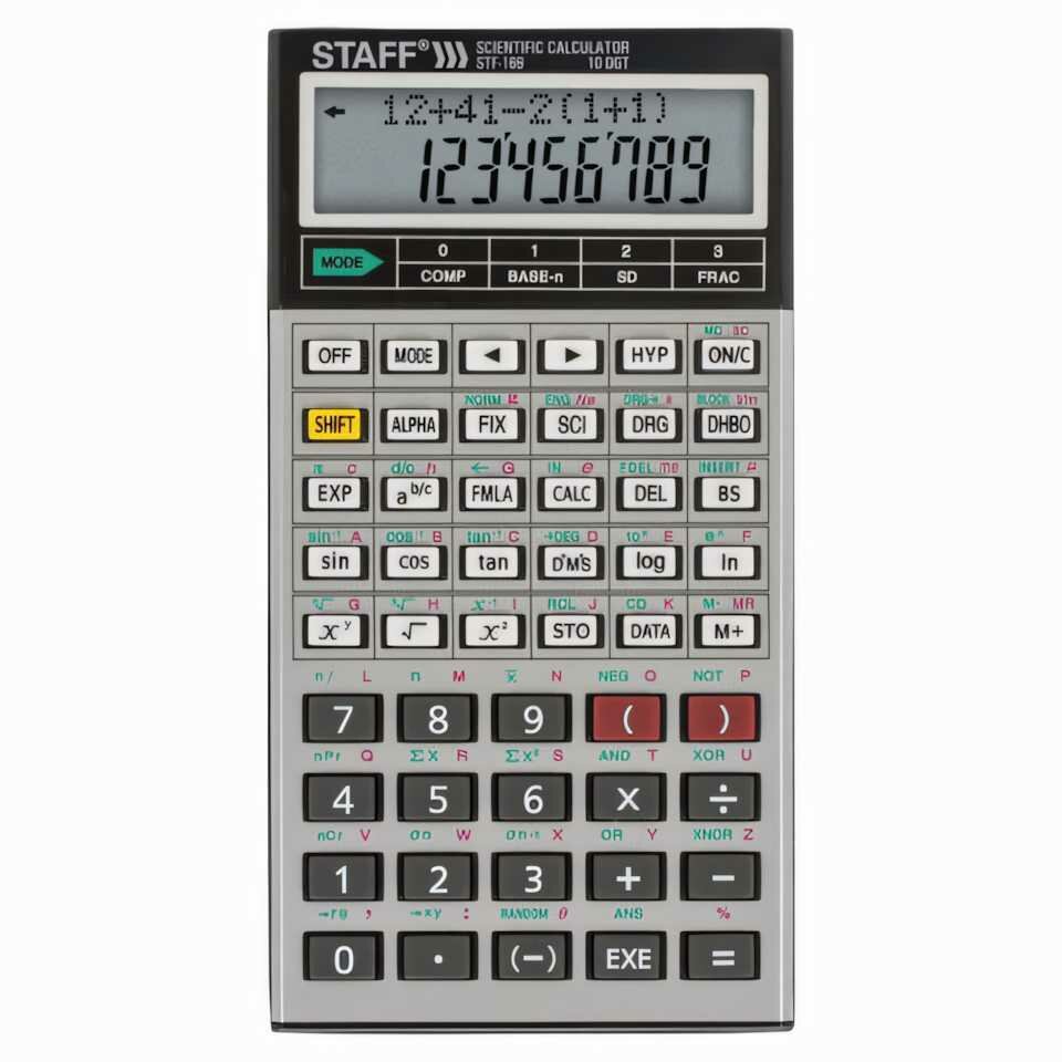 Staff Калькулятор инженерный двухстрочный STF-169 143х78мм, 242 функции, 10+2 разрядов, 250138