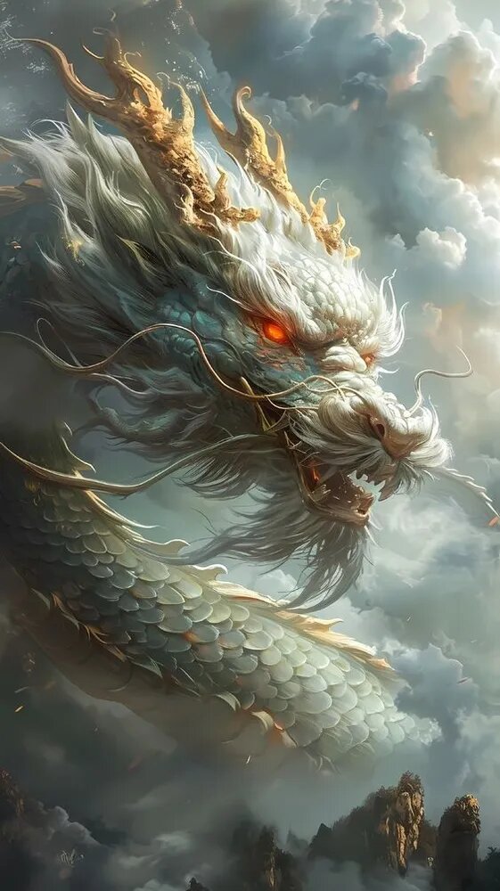 Алмазная Мозаика "Китайский Мифический Дракон" 30x40 См, Безрамная, Идеальна Для Дома, Украшения, Подарков.