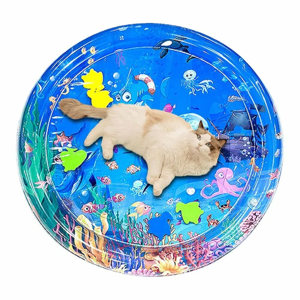 Коврик с морскими рыбами для игр с кошками, из ПВХ, 65 см
