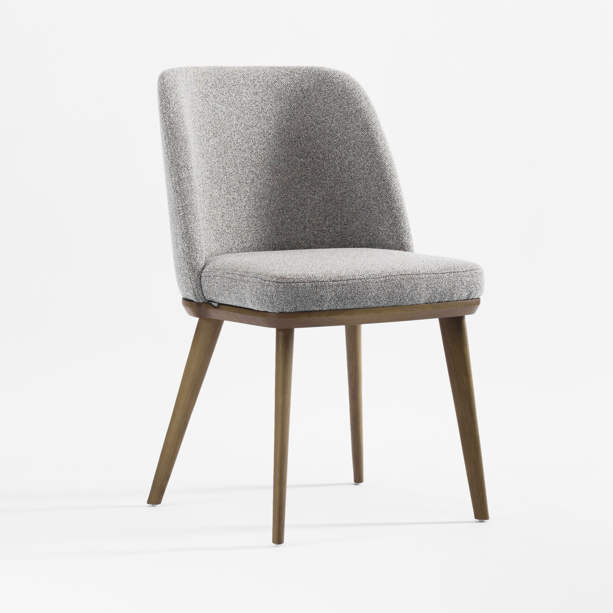 Стул Трентино без подлокотников без выреза светло-серая ткань ясень тон терра (лак/матовый) для дома/для гостиной/для столовой/для кафе/кухонный стул/стул кухонный