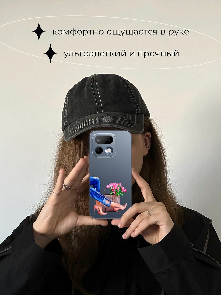 Чехол на Realme 16 Pro / Реалме 16 Про с принтом В каблучках, прозрачный — фото 1