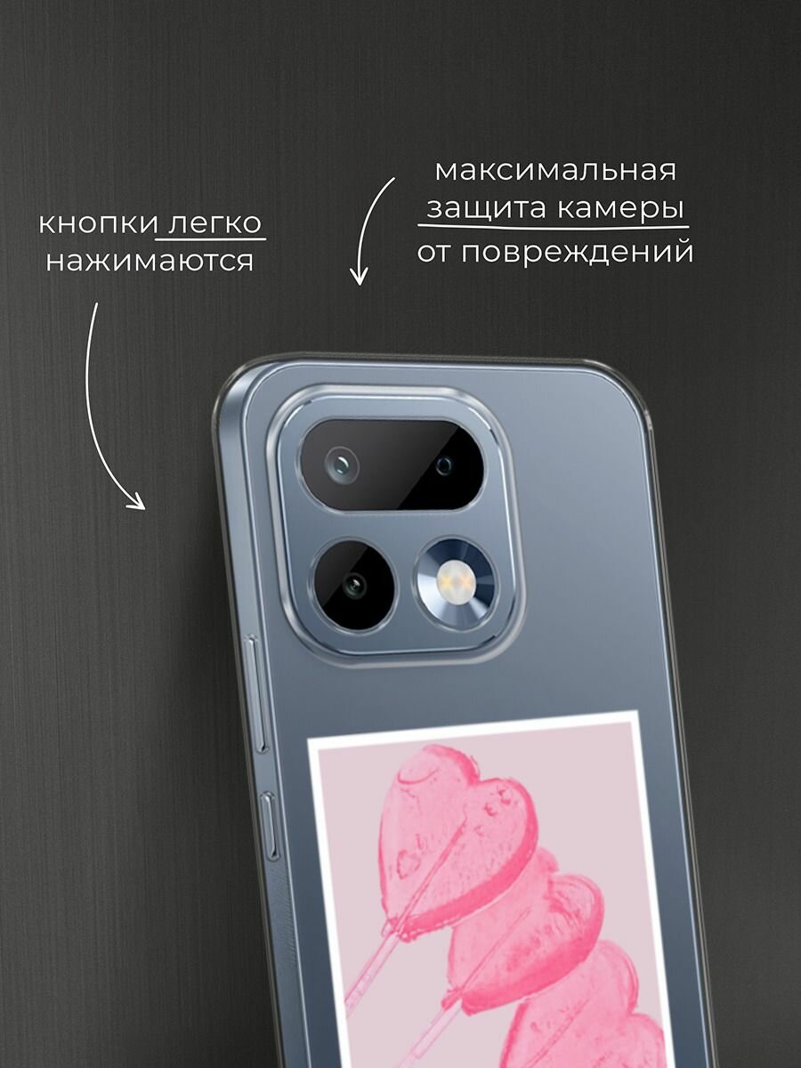 Чехол на Realme 16 Pro / Реалме 16 Про с принтом Pantone Lovable 2, прозрачный — фото 1