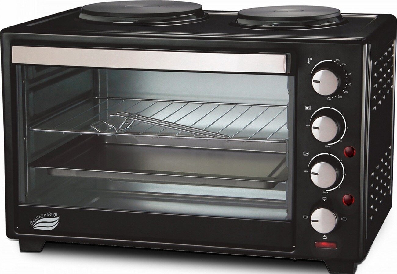 Мини-печь Великие Реки Днепр-2, мощность 3300 Вт, 2 конфорки, 30 л, 2 противня