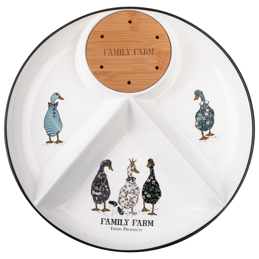 Менажница lefard family farm 4 секции с дерев. подставкой для шпажек 28*4 см KSG-263-1417