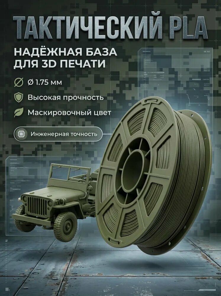 PLA пластик для 3d принтеров, многоцветная коэкструдированная PLA, 1,75 мм, 1 кг / 2,2 фунта, Оливково-зеленый