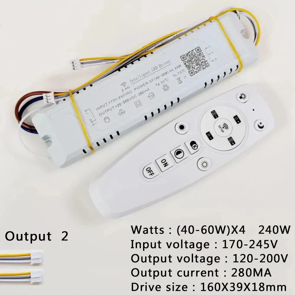 Светодиодный драйвер 2.4G с дистанционным управлением для люстр, 12-360 Вт