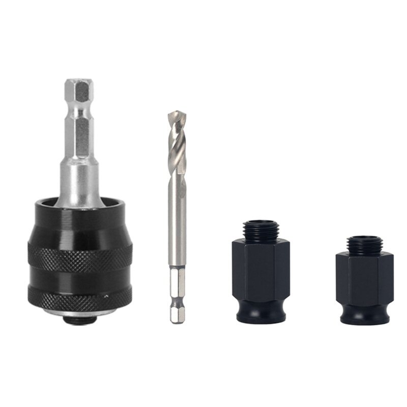 Биметаллическая Быстроразъемная Оправка бензопилы с отверстиями с шестигранной оправкой диаметром 3/8 дюйма и гайкой-адаптером для эффективной резки в сантехнических и деревообрабатывающих проектах.