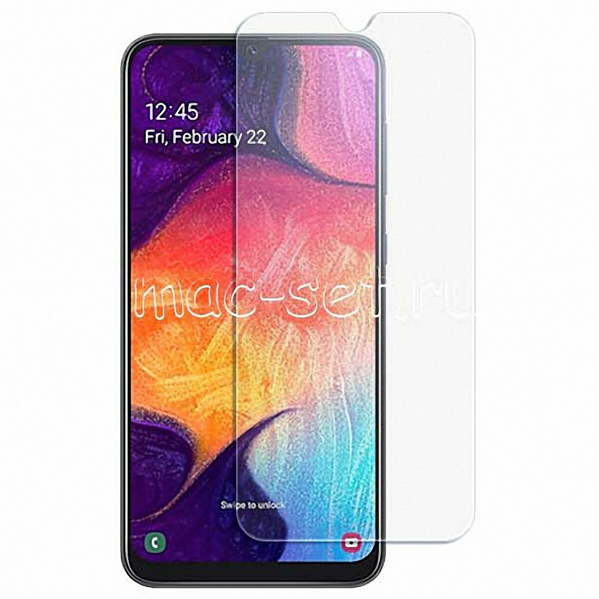 Защитное стекло для Samsung Galaxy A50 A505 прозрачное на плоскую часть экрана
