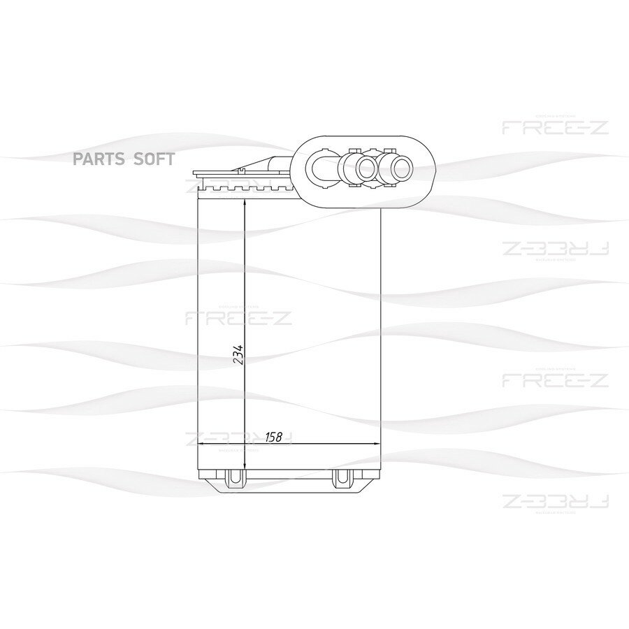 FREE-Z KW0248 Радиатор отопителя AUDI A3/TT 96->SKODA Octavia 96->VW Golf/Bora/New Beetle/Polo 97->