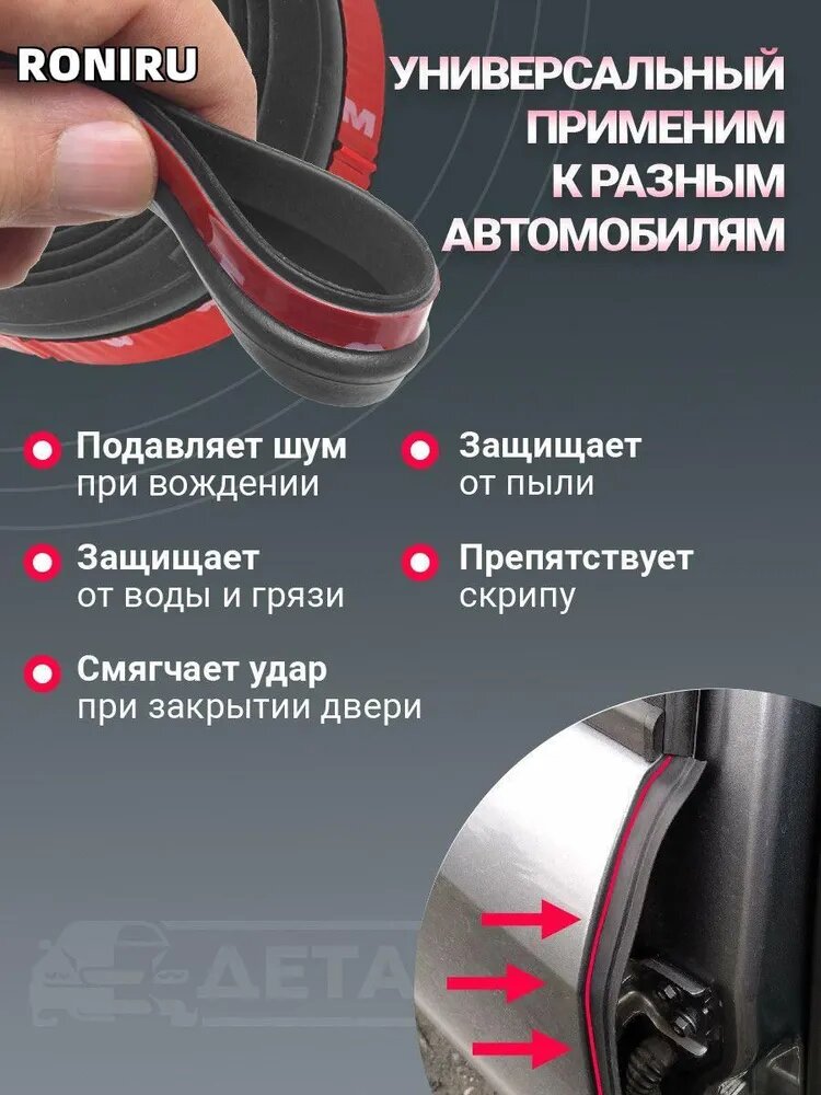 Уплотнитель автомобильный для крышки багажника арт. M01ALSU00167 черный матовый — фото 1